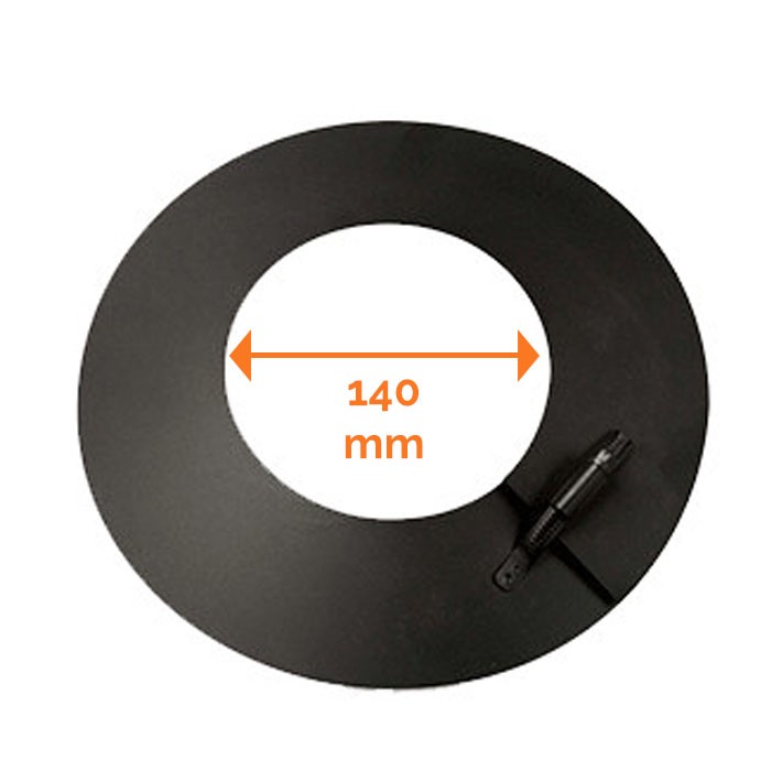 DINAK DW Black wand / plafondrozet conisch dubbelwandig rookkanaal ...