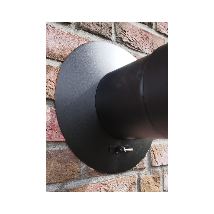 DINAK DW Black wand / plafondrozet conisch dubbelwandig rookkanaal ...