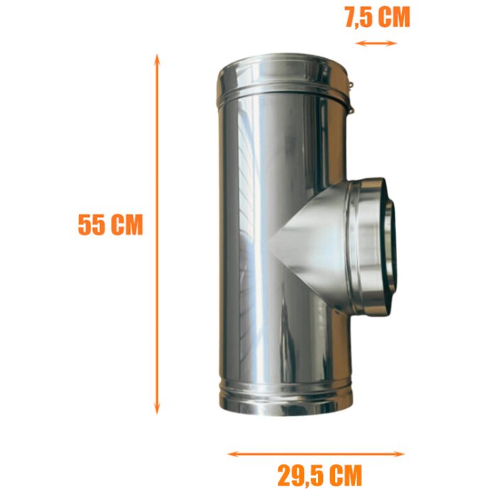 T-stuk 90 graden dubbelwandig rookkanaal Ø150mm Profi-Line | 123roo...
