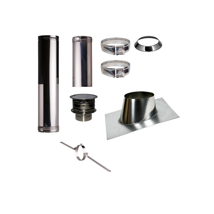 Set VERANDA schuin dak 5-25 graden Profi-Line Ø200mm met nisbus | 1...