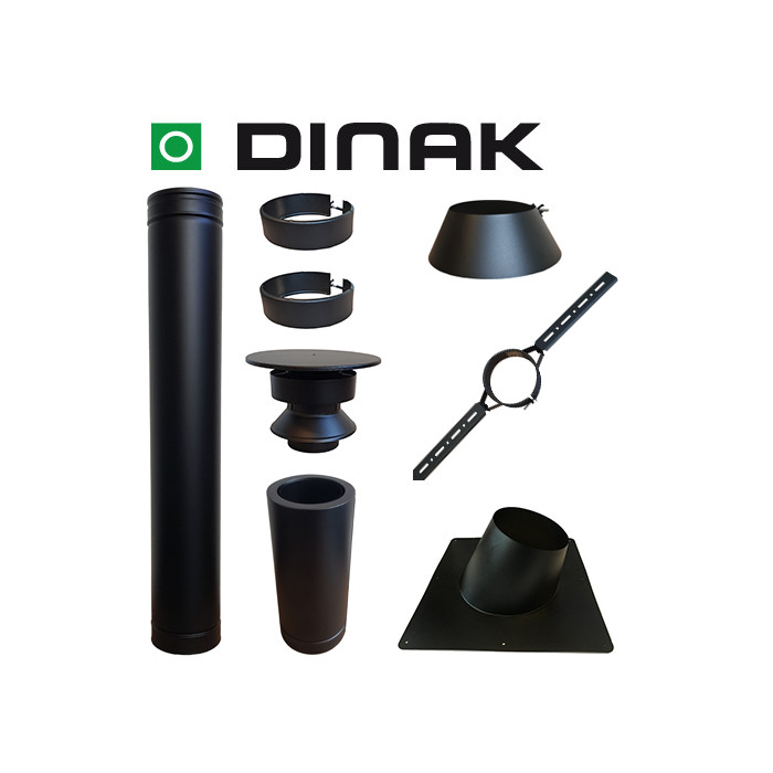 Set VERANDA BLACK schuin dak 5-30 graden Ø80mm DINAK met nisbus | 1...