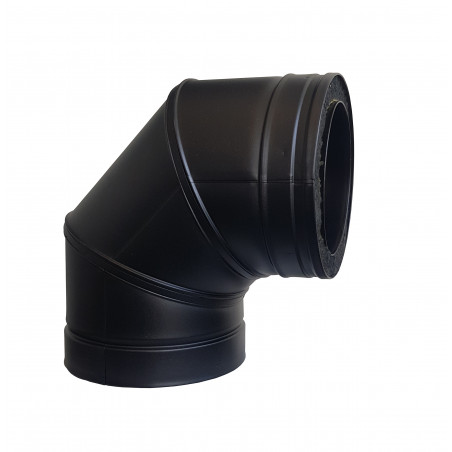 DINAK DW Black bocht 90 graden dubbelwandig rookkanaal Ø180mm | 123...