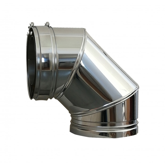 Bocht 90 graden dubbelwandig rookkanaal Ø250mm Profi-Line | 123rook...
