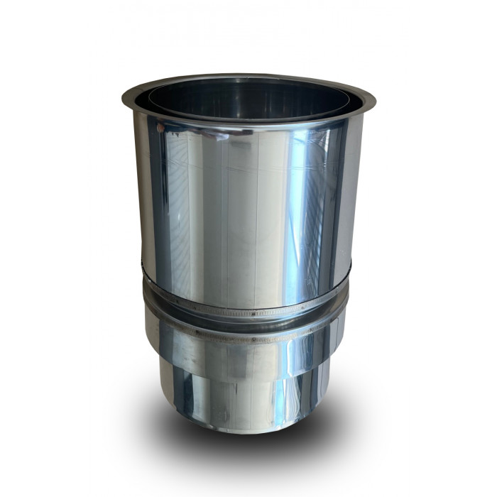 RVS Kachelpijp (wand)doorvoer / nisbus Ø130mm | 123rookkanaal