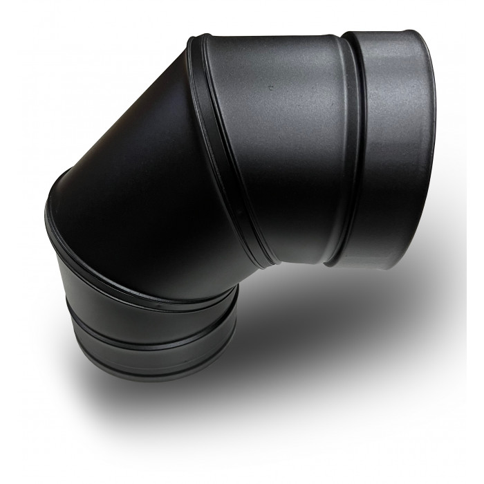 DINAK DW Black pellet bocht 90 graden dubbelwandig rookkanaal Ø80mm...
